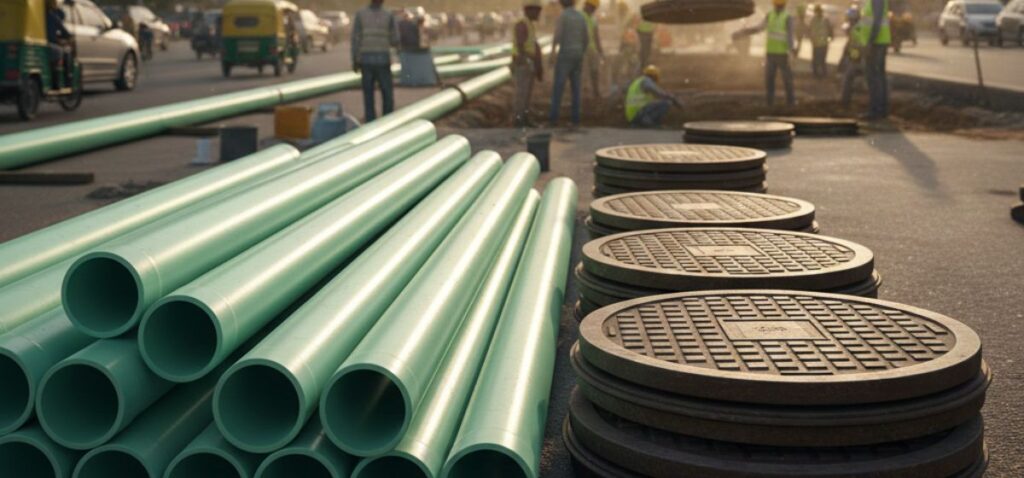 Top PPR Pipe Distributor & FRP Manhole Cover Maker Delhi